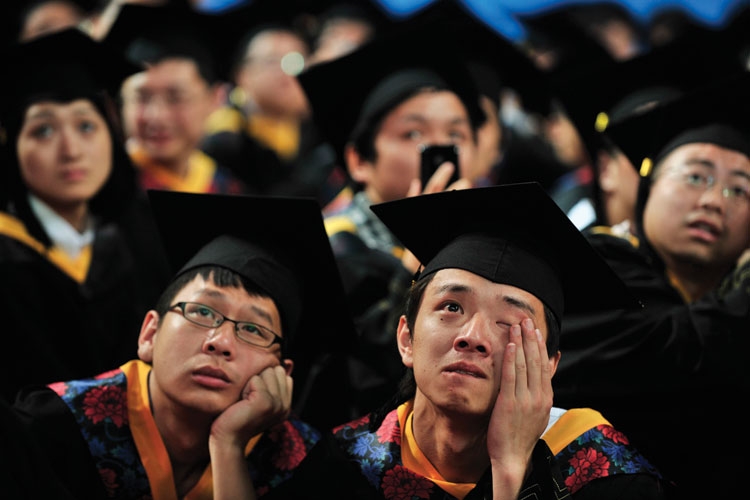 Crying College Student