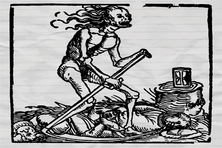 Black Death Art Skeleton