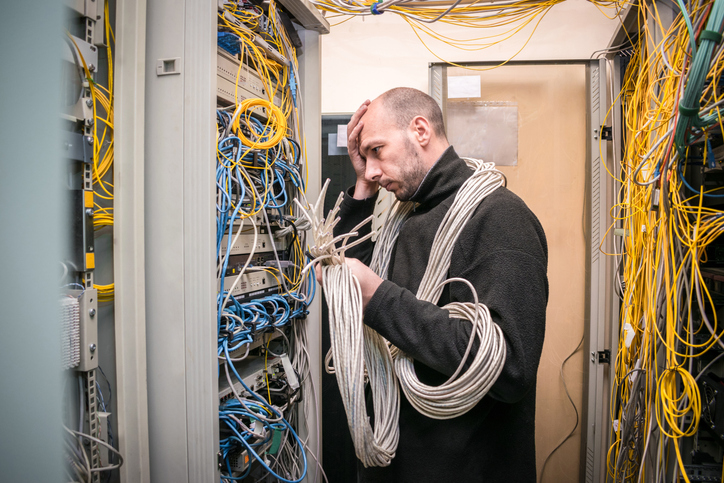 Man Fixing Network